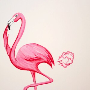 Farting Pink Flamingo Print Fart Art Print Fart Wall Art - Etsy