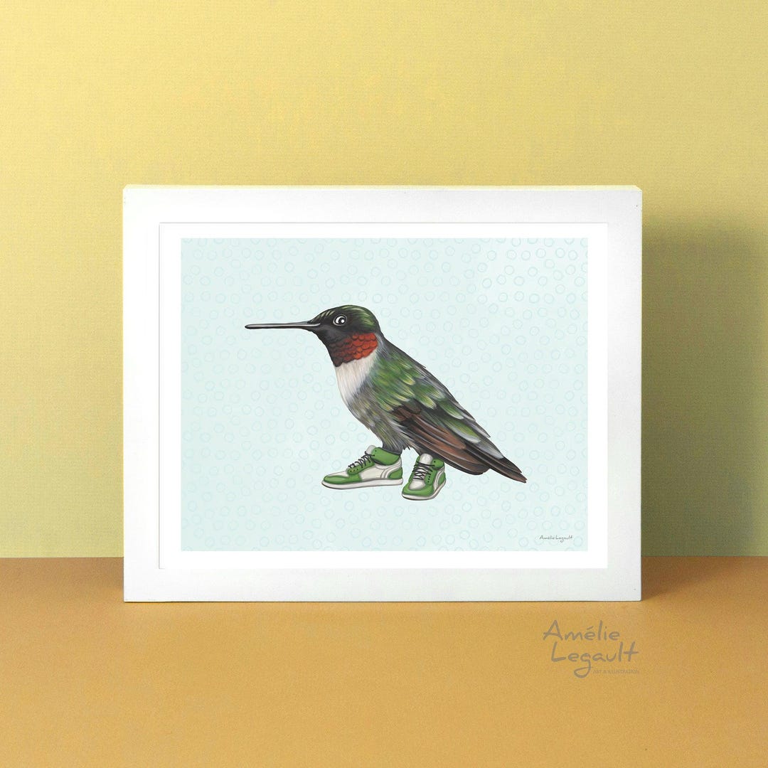 Hummingbird Wearing Sneakers Poster - Etsy