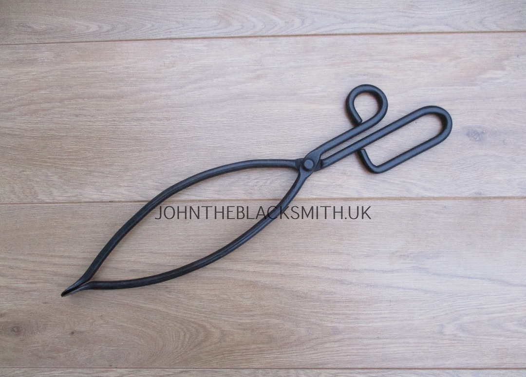Hand Forged Fire Tongs: UK Made Iron Fireplace Tool (18 Inch) - Etsy
