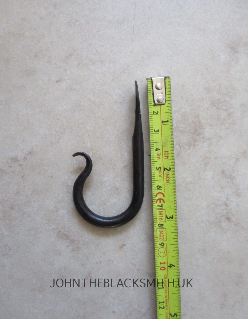 Hand Forged Wrought Iron Spur Barn Hook: Traditional Kitchen Beam ...