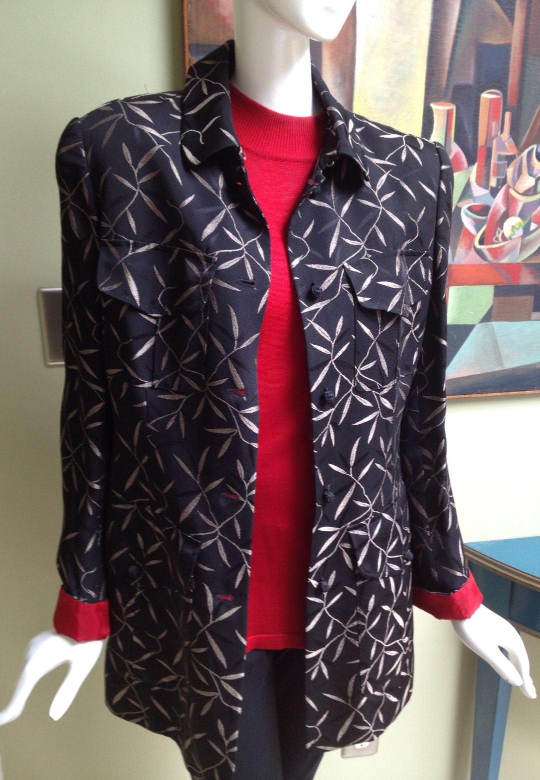 Elegant Vintage Mod-style Asian Jacket - Etsy