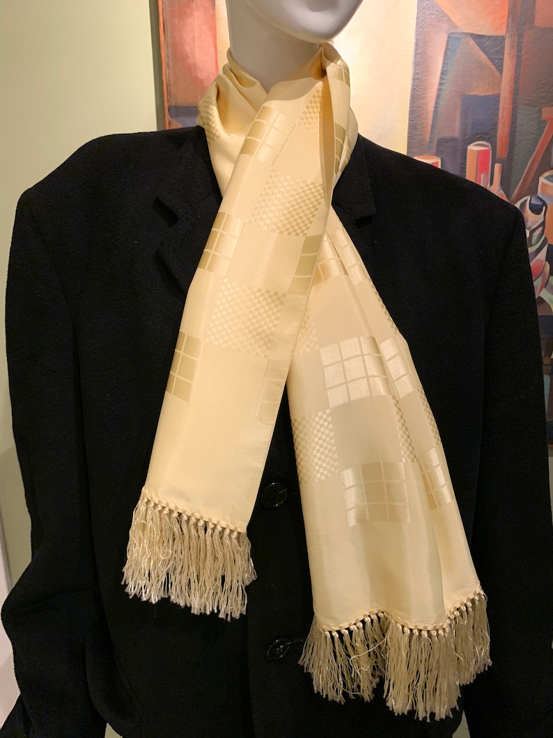 Vintage 1940s Jacquard Pattern Art Deco Opera Scarf Beautiful - Etsy