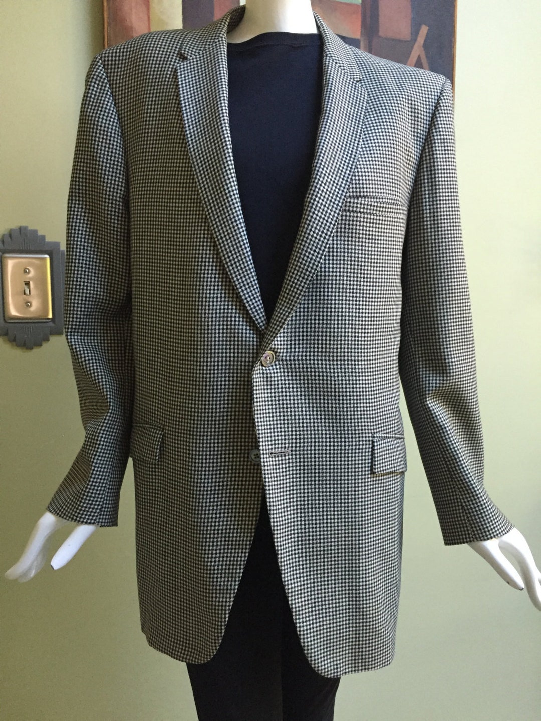 Vintage Late 50s Hollywood rat Pack Houndstooth Blazer - Etsy
