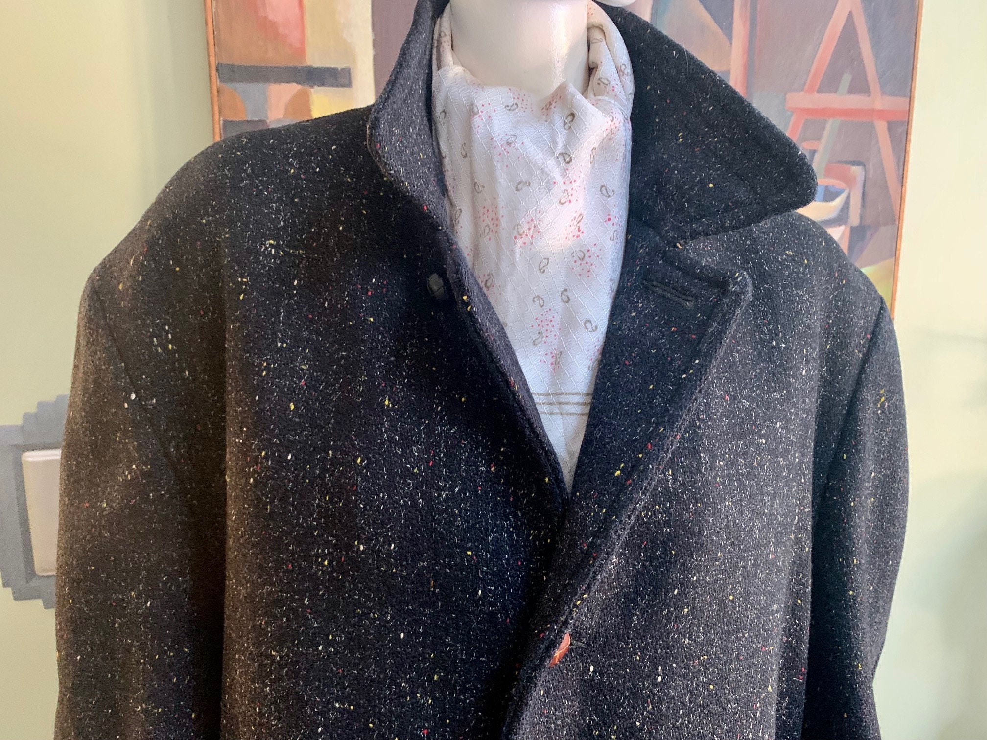 Vintage 1940s/50s Berkray Atomic Fleck Rockabilly Car Coat Overcoat ...