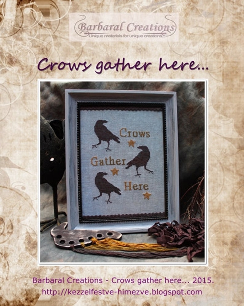 Crows gather here cross stitch E-pattern / PDF pattern / | Etsy