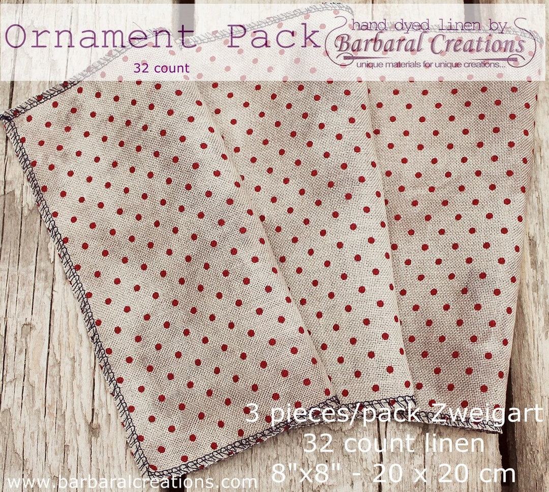 Overdyed 32 Count Linen Fabric Package for Cross Stitch and Embroidery ...