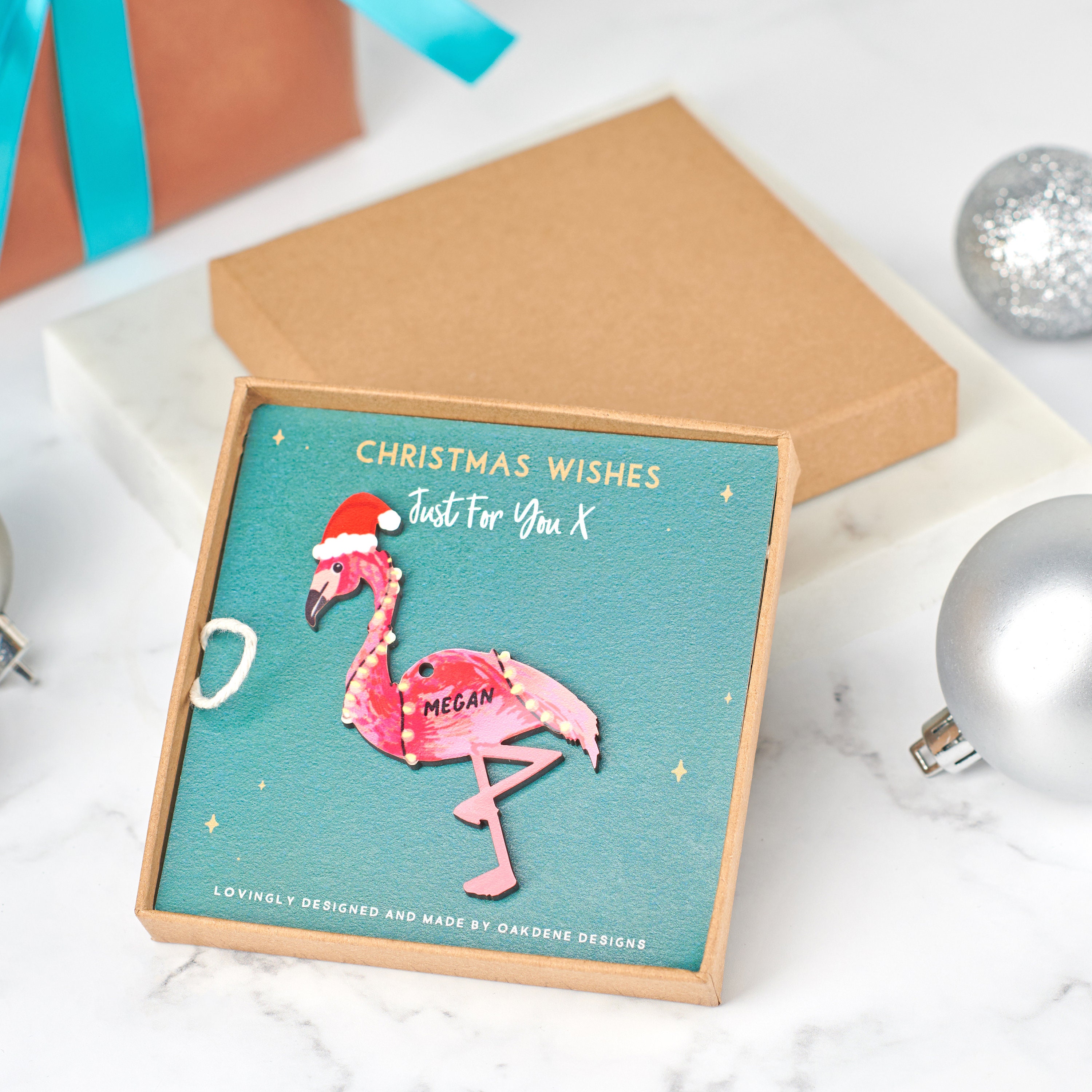 Personalised Christmas Flamingo Tree Decoration | Etsy