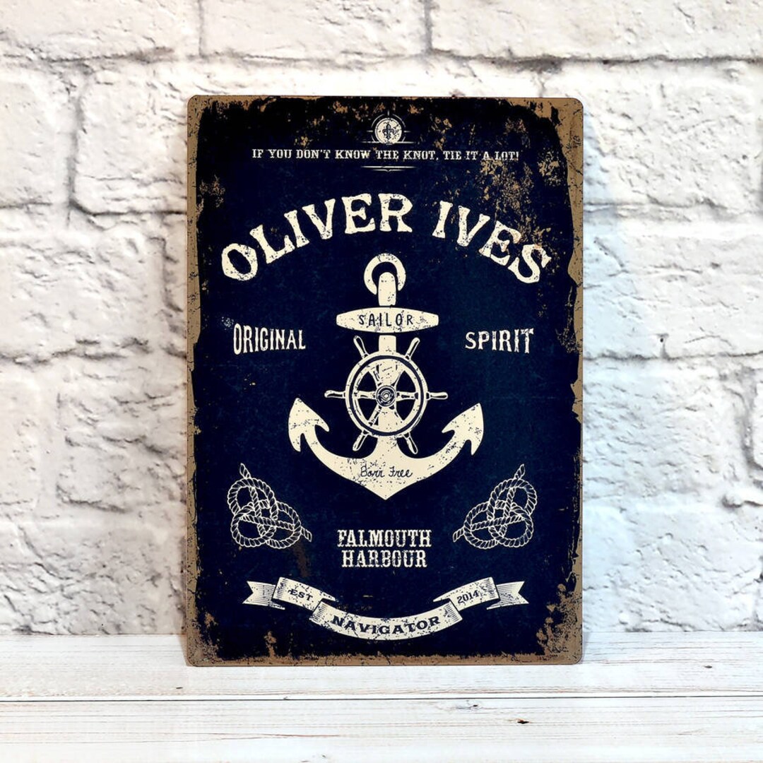 Personalised Nautical Metal Sign - Etsy