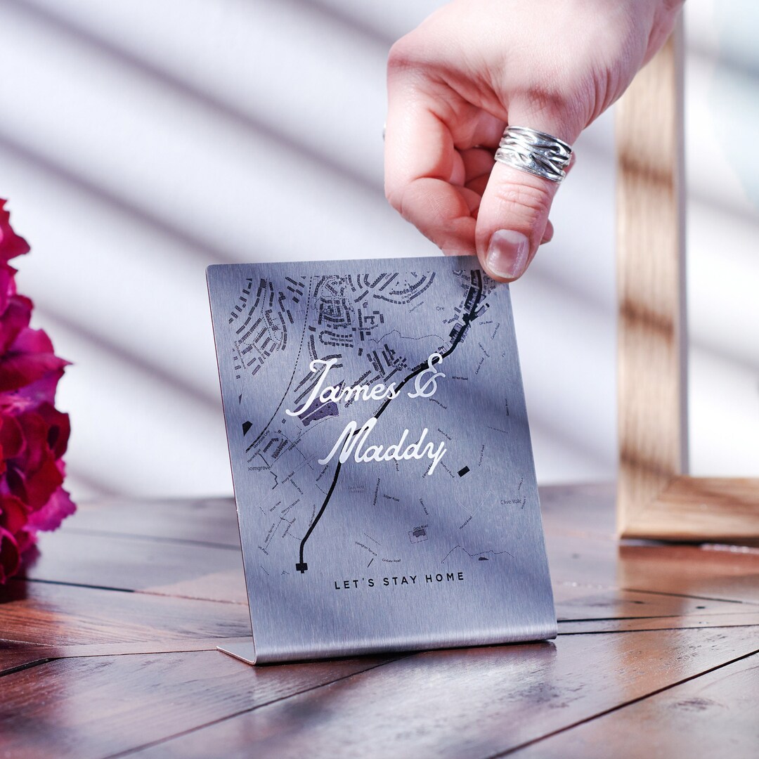 Personalised Copper Map Location Print - Etsy