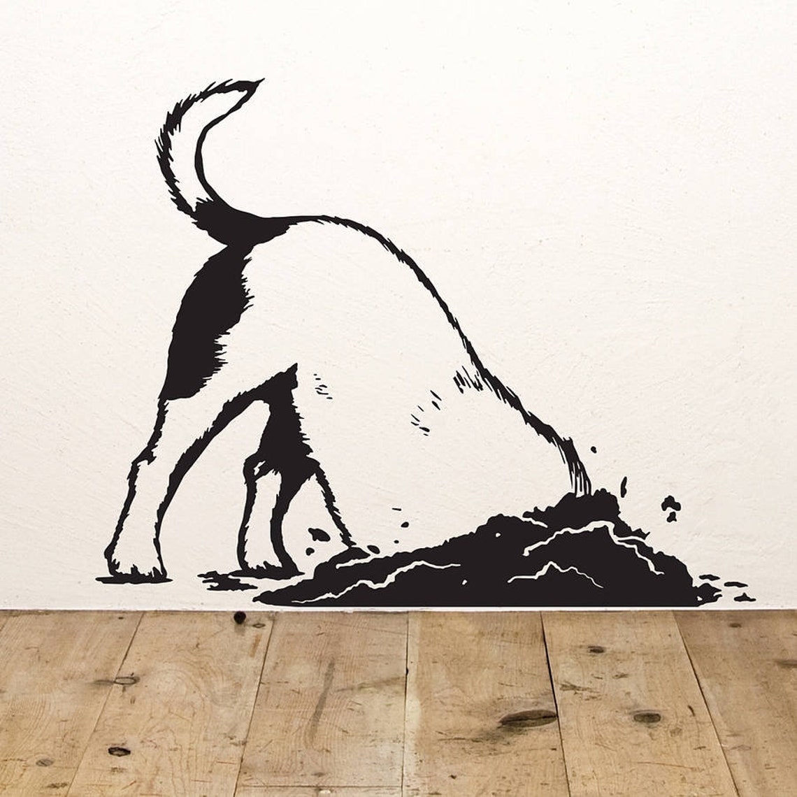 Digging Dog Vinyl Wall Sticker - Etsy