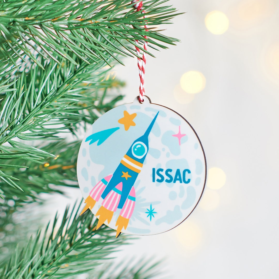 Personalised Children's Rocket Christmas Tree Decoration - Etsy