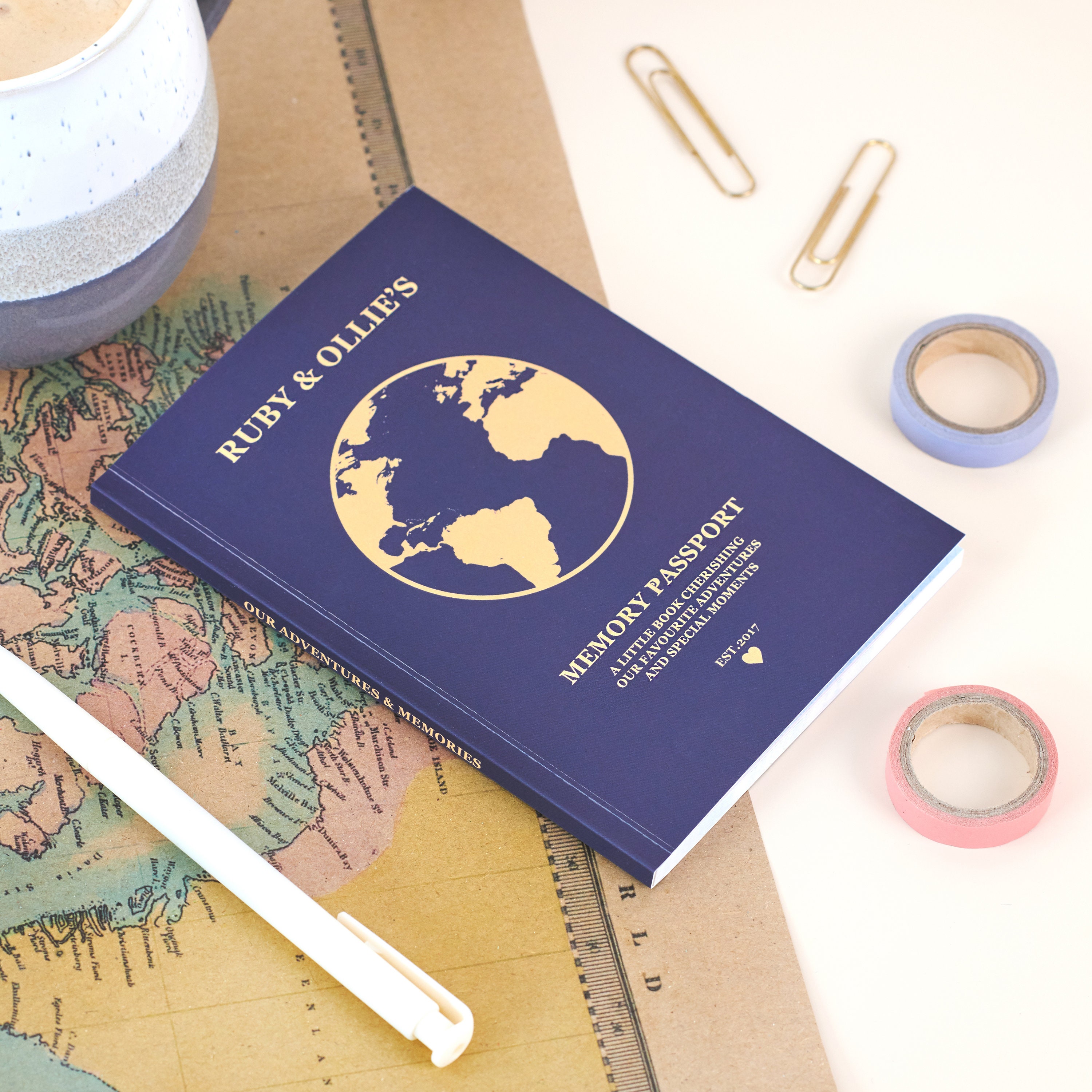 Personalised Couples Memory Passport Notebook, Love Story Journal ...