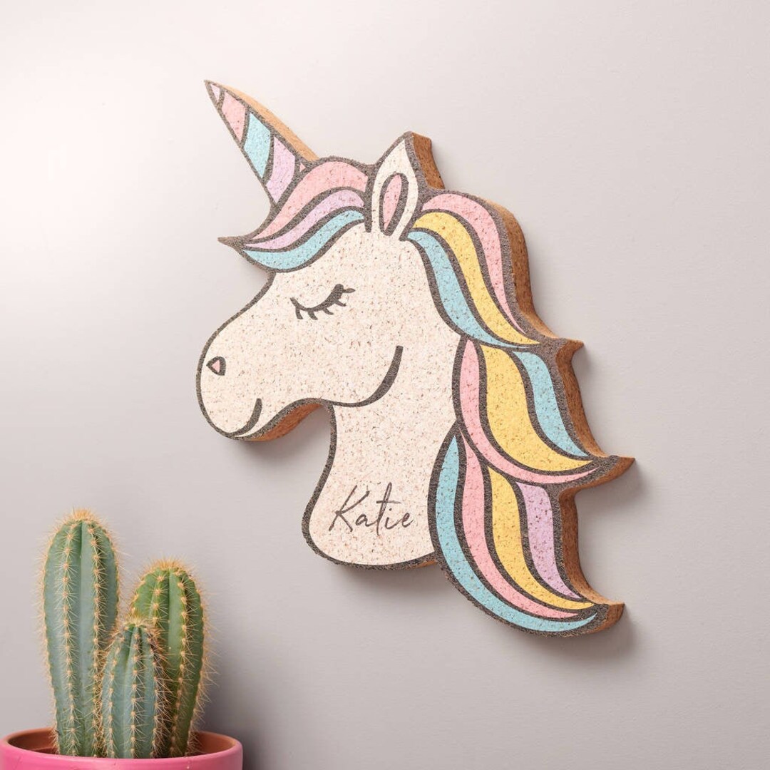 Personalised Unicorn Corkboard Cork Pin Board, Noticeboard - Etsy