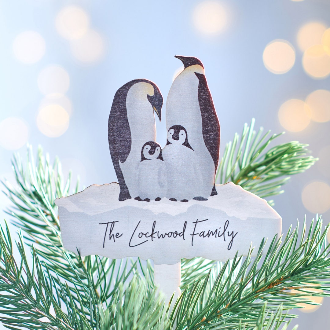 Personalised Penguin Family Tree Topper - Etsy