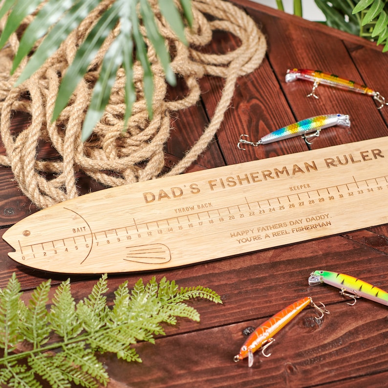 Personalised Bamboo Fisherman's Ruler, Fisherman Gift, Fishing Gift, - Etsy