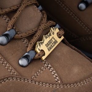 Personalised Solid Brass Hiking Boot Shoe Tags Custom Outdoor 8793