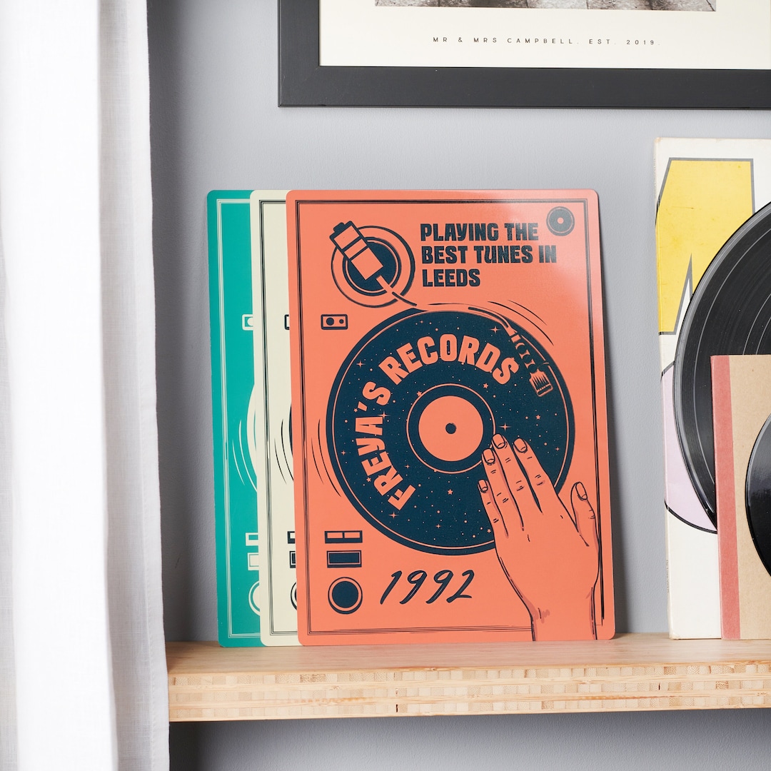 Personalised Metal Record Music Sign - Custom Retro Vinyl Gift, Music ...