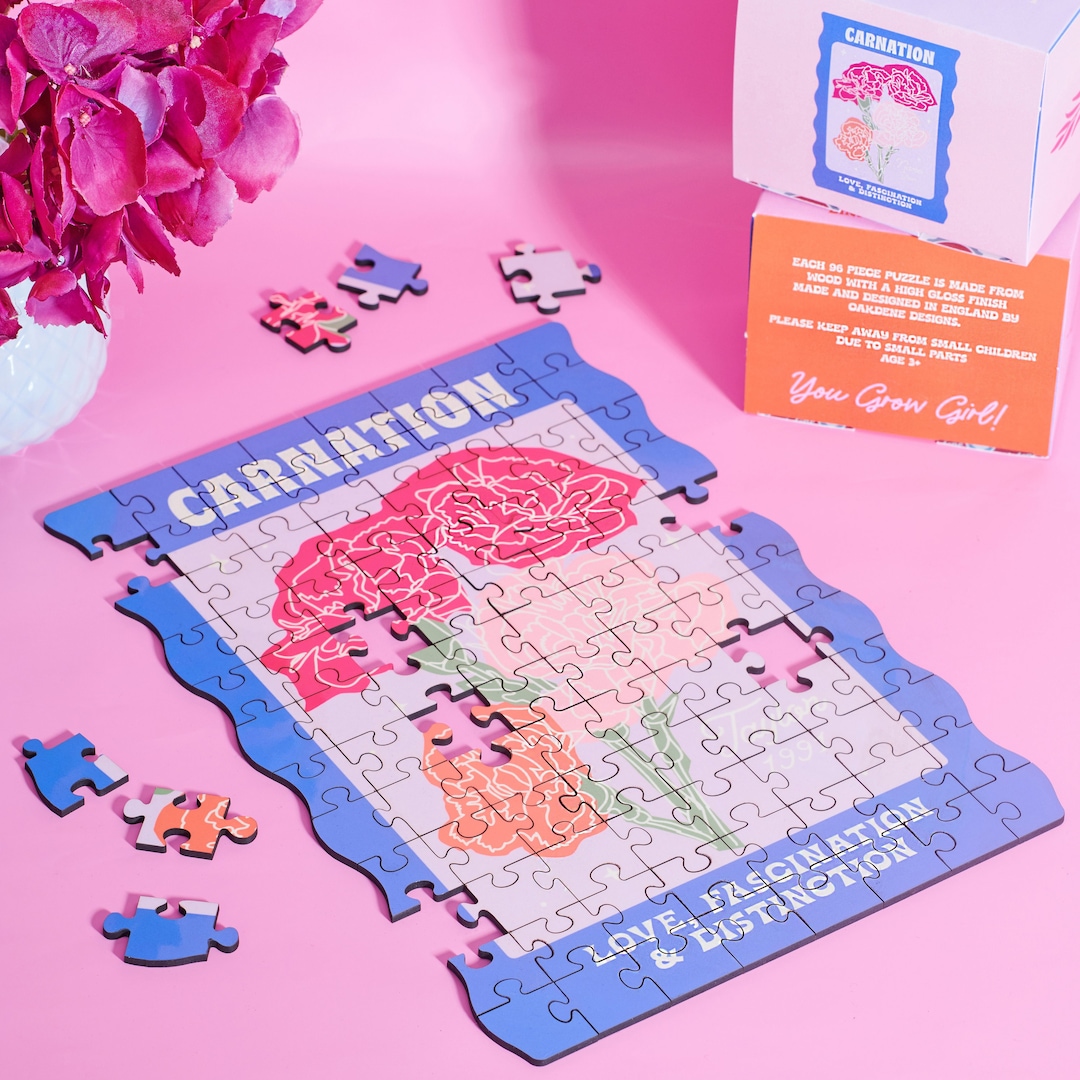 Personalised Birth Flower Wooden Puzzle - Etsy UK