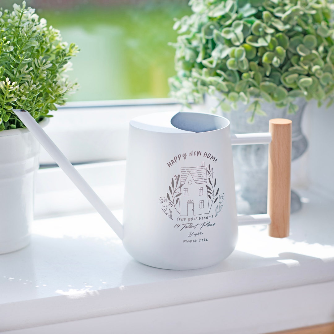 Personalised Happy New Home Indoor Watering Can - Custom Plant Lover ...