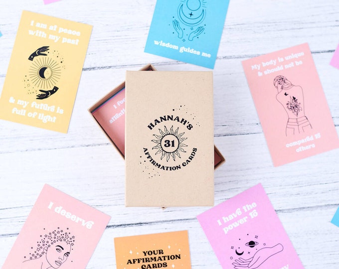 Colourful Positive Affirmation Cards Wellbeing Gift Mindfulness Cards ...