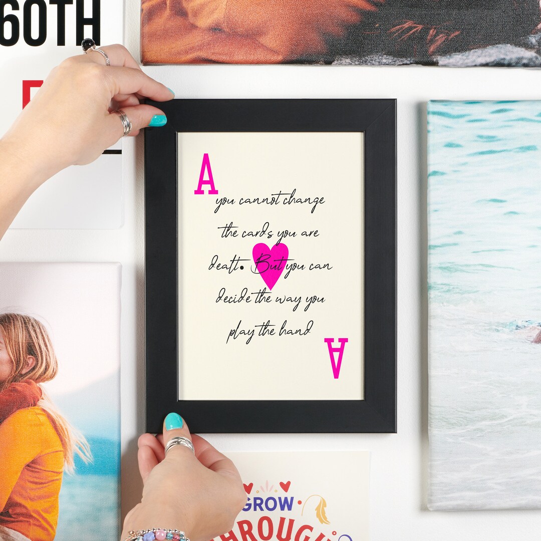 Framed Positive "you Cannot Change the Cards" Print - Encouraging Wall ...