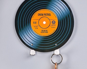 7 Record Key Holder/hanger, or Necklace Hanger, Upcycled Vintage Vinyl ...