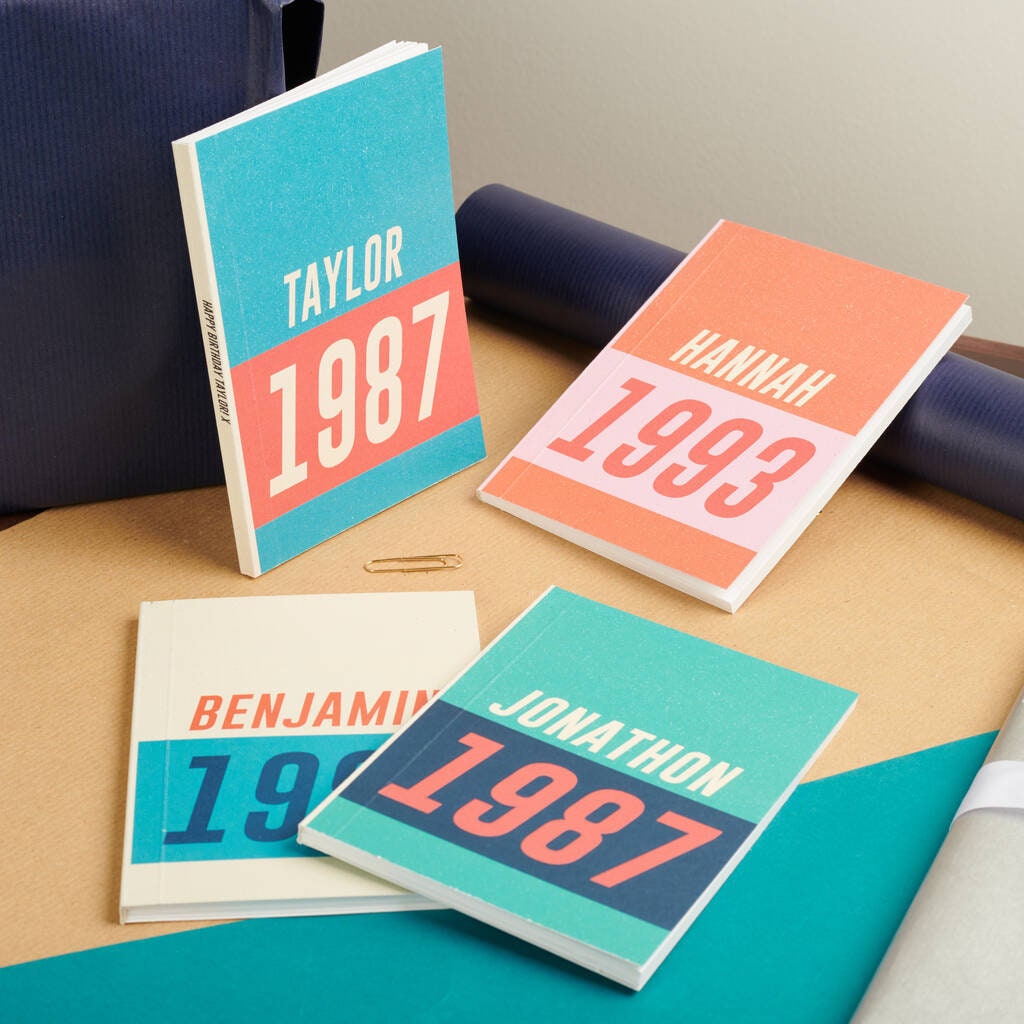 Personalised Retro Year Pocket Notebook | Etsy