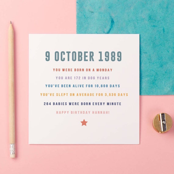 Personalised Funny Birthday Fact Card | Etsy