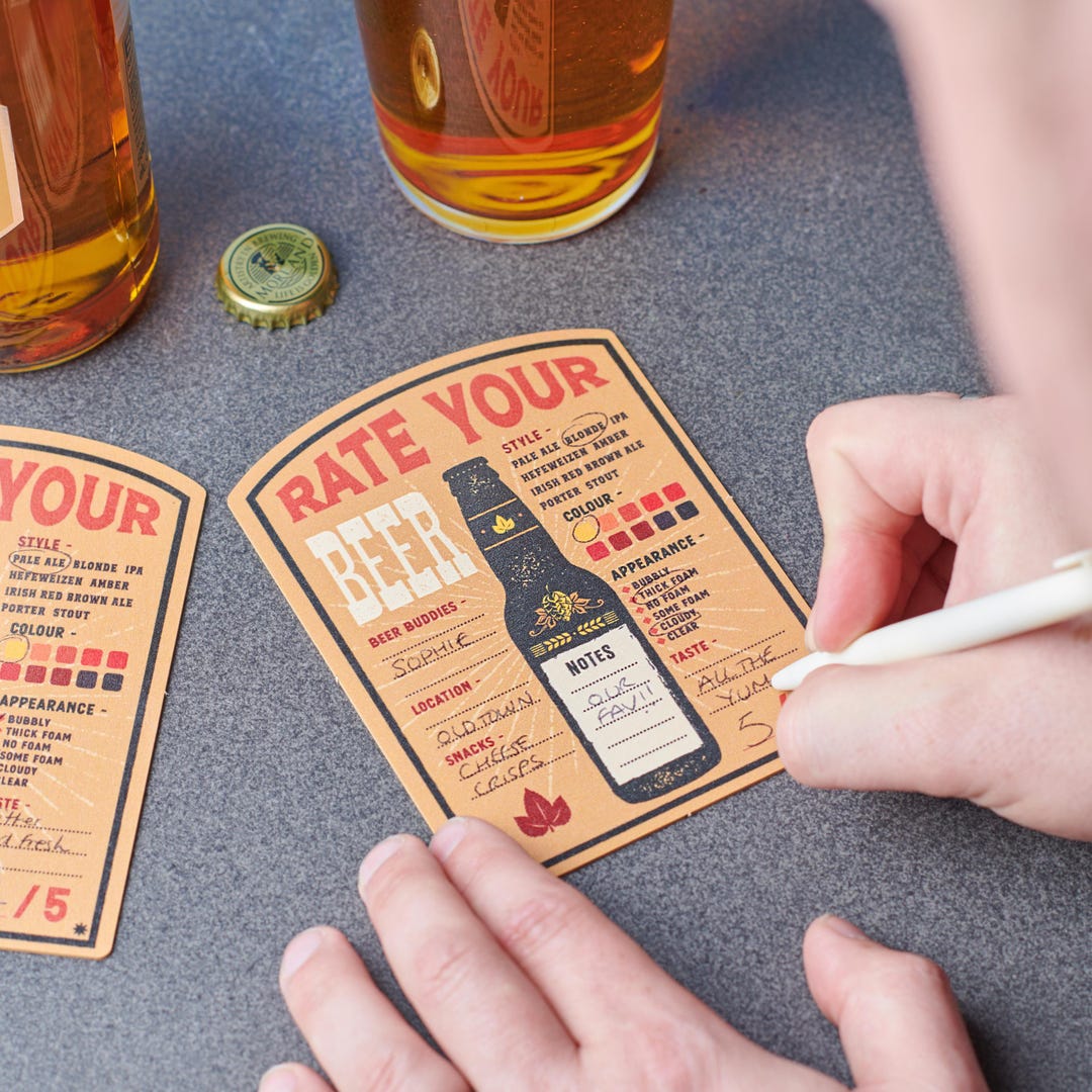 Rate Your Beer Coasters Set, Custom Beer Mats for Tasting & Review ...