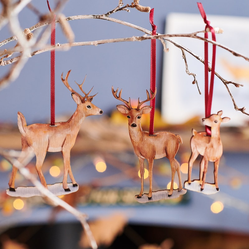 Christmas Wooden Deer Decor - Etsy