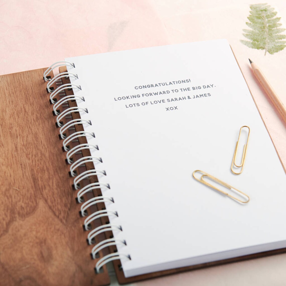 Personalised Walnut Wedding Notebook - Etsy