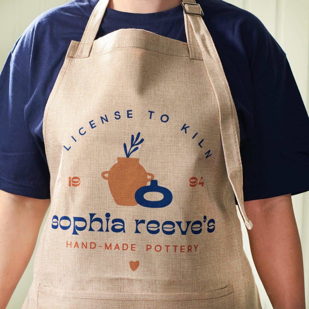Personalised Pottery Apron, Custom Ceramicist Apron, Gift for Potters ...