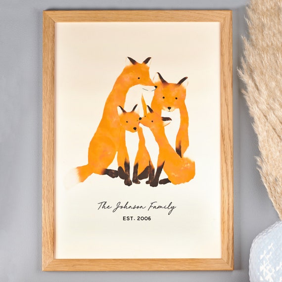 Personalised Fox Family Print | Etsy