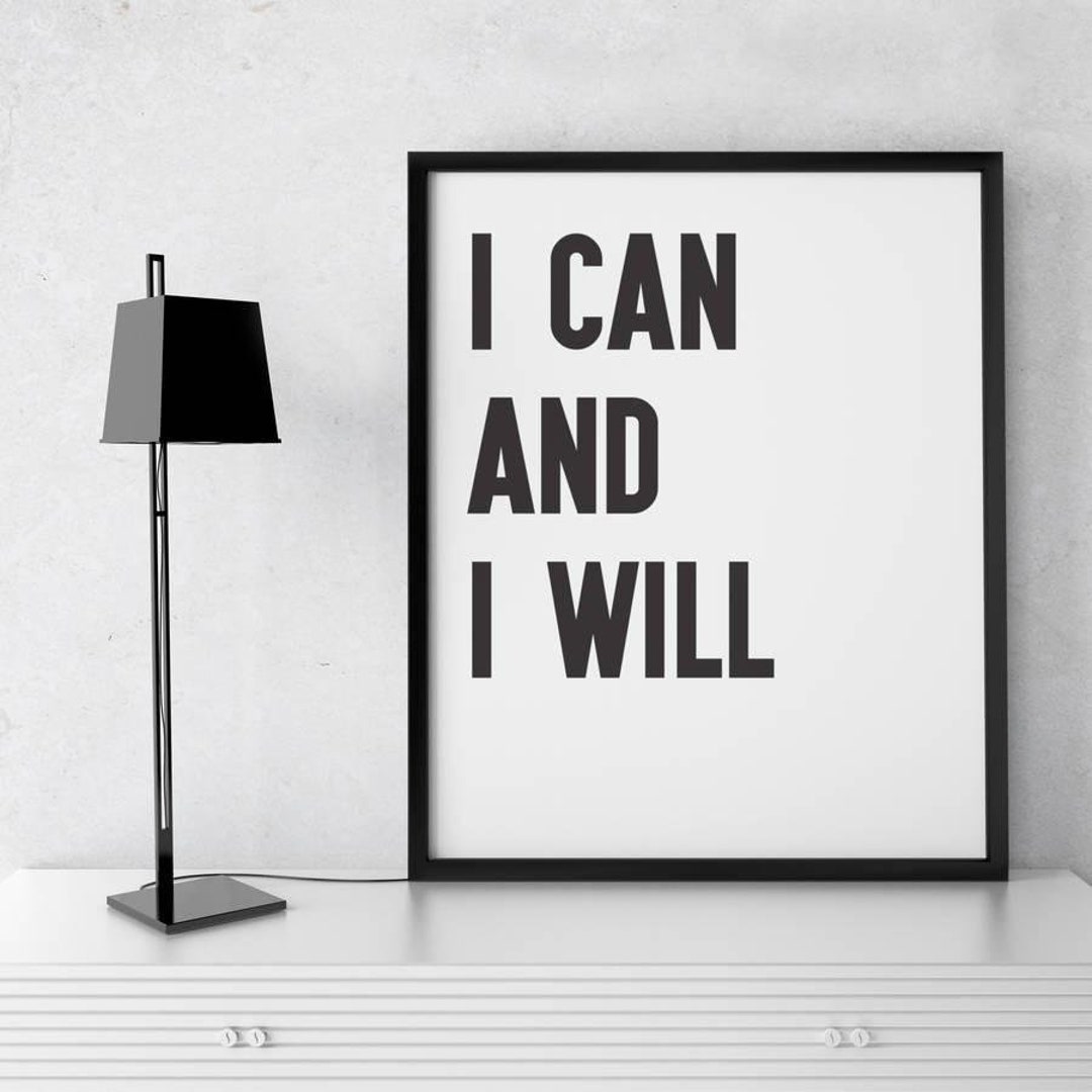 I Can Motivational Quote Print - Etsy