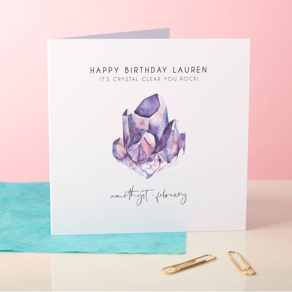 Personalised Birthstone Crystal Birthday Card - Etsy