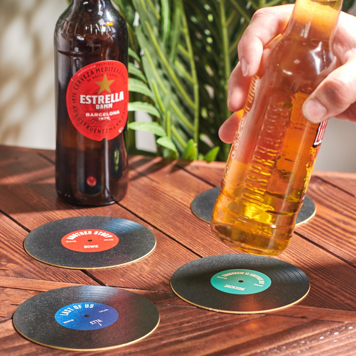 Personalised Vinyl Record Beer Mat Coasters - Etsy