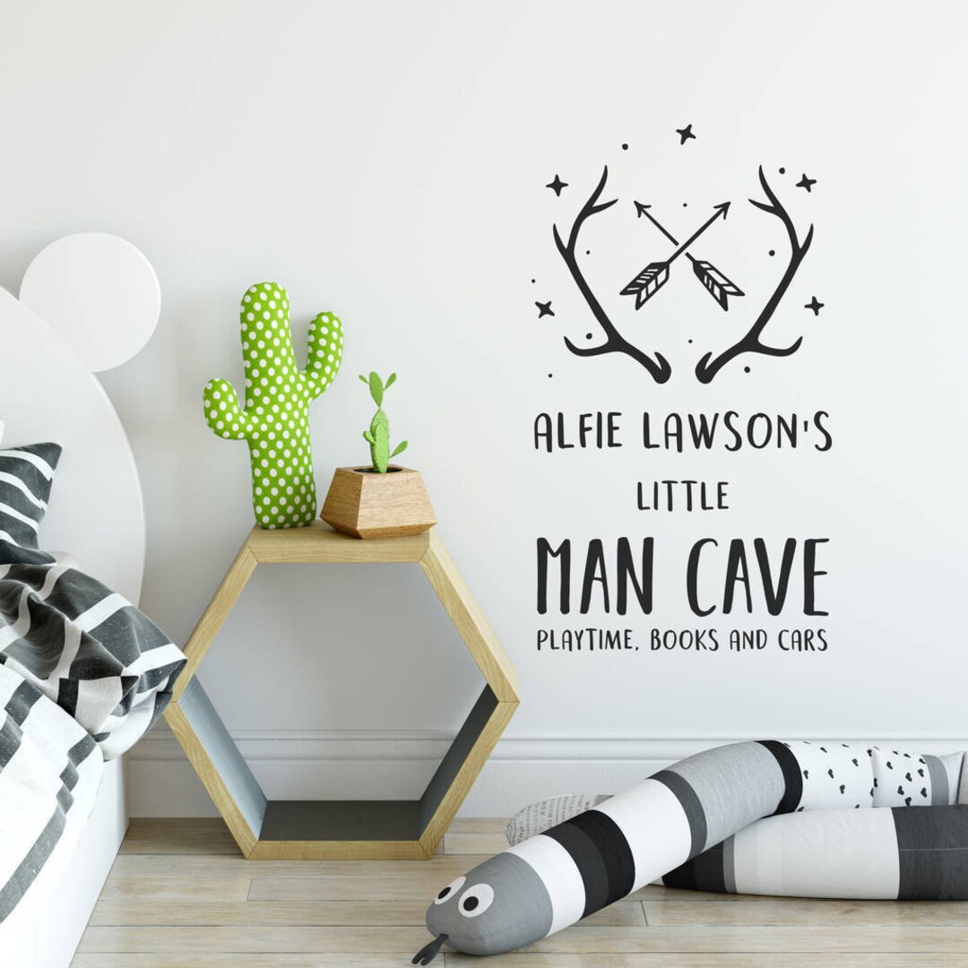 Personalised Little Man Cave Wall Sticker - Etsy UK