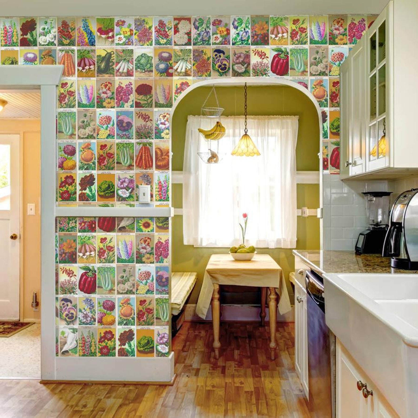 Vintage French Seed Packet Wallpaper - Etsy