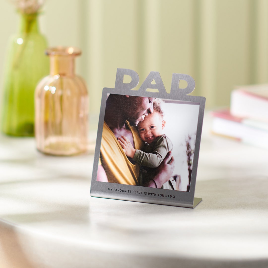 Personalised Stainless Steel Dad Photo Print - Custom Father's Day Gift ...