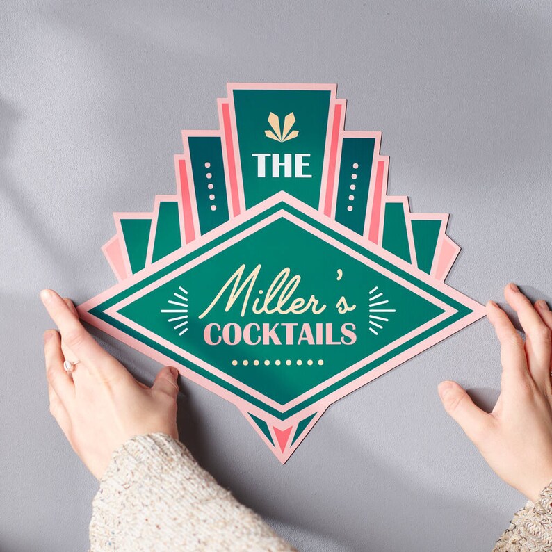Personalised Couples Retro Cocktail Sign - Etsy
