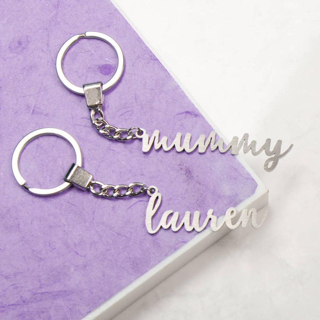 Personalised Stainless Steel Name Keyring - Etsy