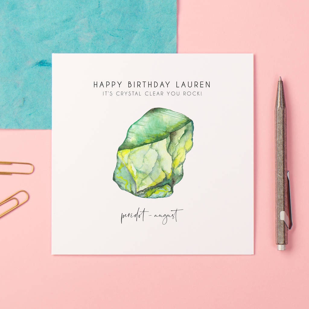 Personalised Birthstone Crystal Birthday Card - Etsy