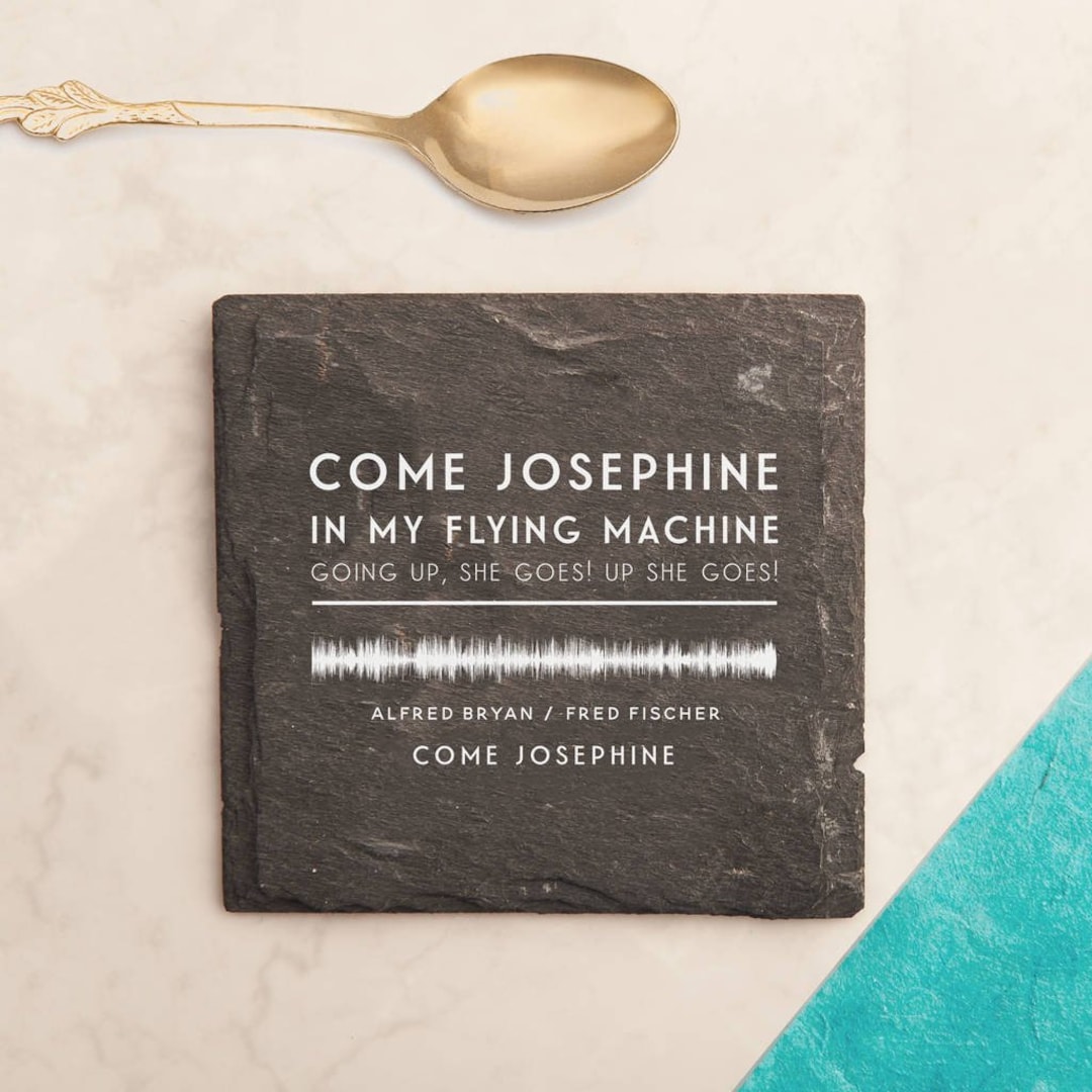 Personalised Song Wave and Lyric Slate Coaster - Etsy