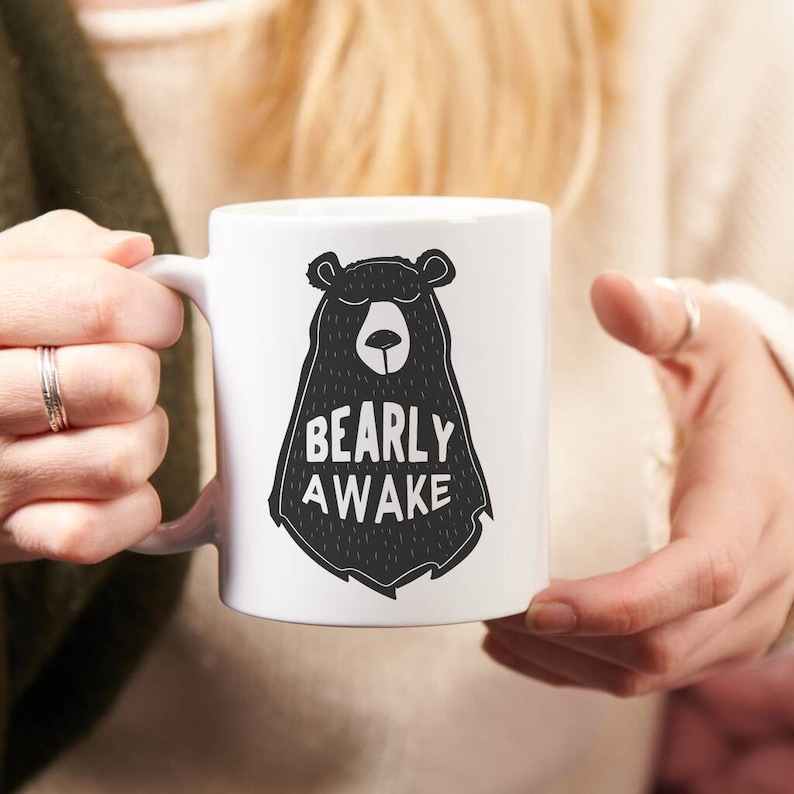 Bearly Awake Ceramic Mug - Etsy