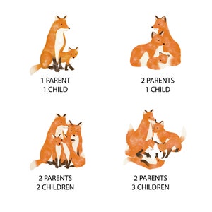 Personalised Fox Family Print - Etsy UK
