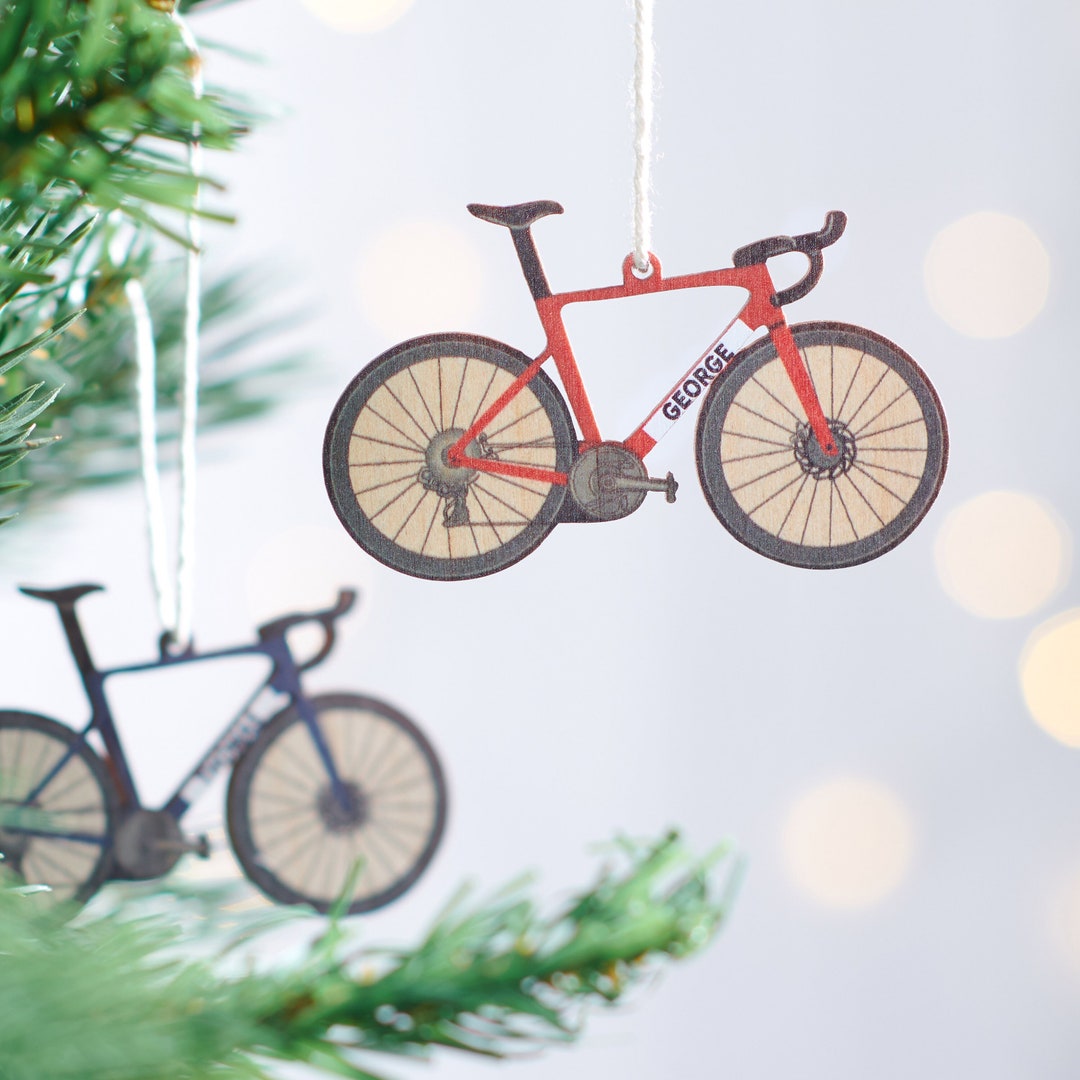 Personalised Road Bike Christmas Decoration - Etsy UK