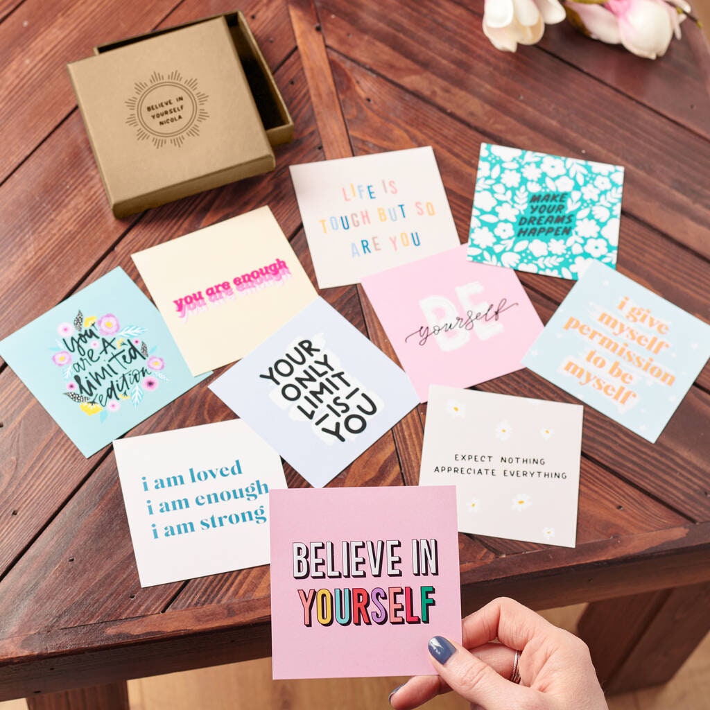 Personalised Mini Box of Positive Mantra Prints - Etsy UK
