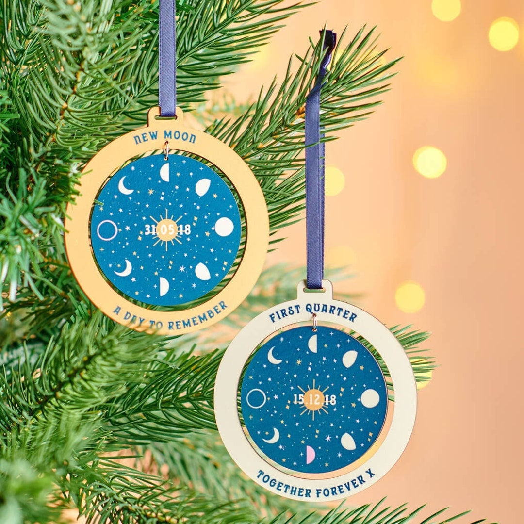 Personalised Moon Phase Christmas Tree Decoration - Etsy