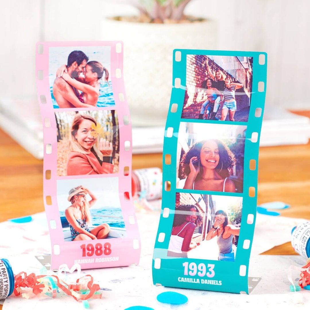 Personalised Colourful Birthday Photo Reel Print - Etsy