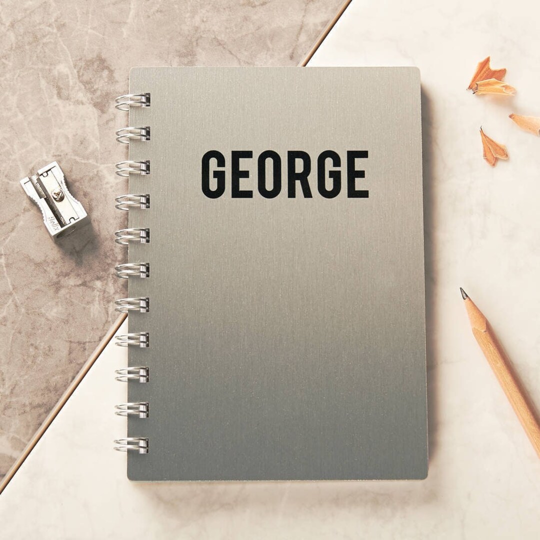 Personalised Silver Metal Name Pocket Notebook - Etsy